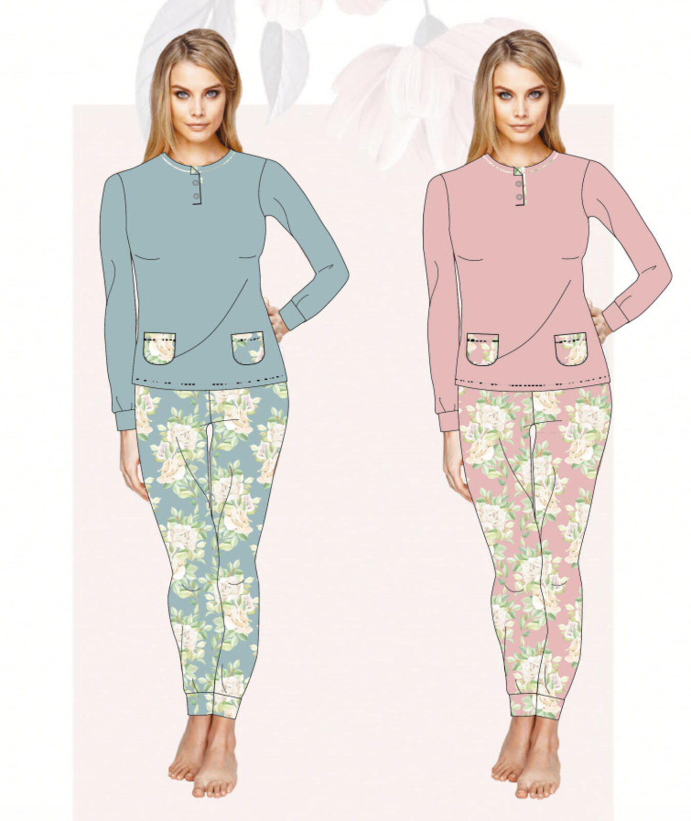 PIGIAMA SERAFINO DONNA M/L OD391 ORO NERO | Ingrosso PIGIAMI DONNA | Tellini S.r.l. Ingrosso ...