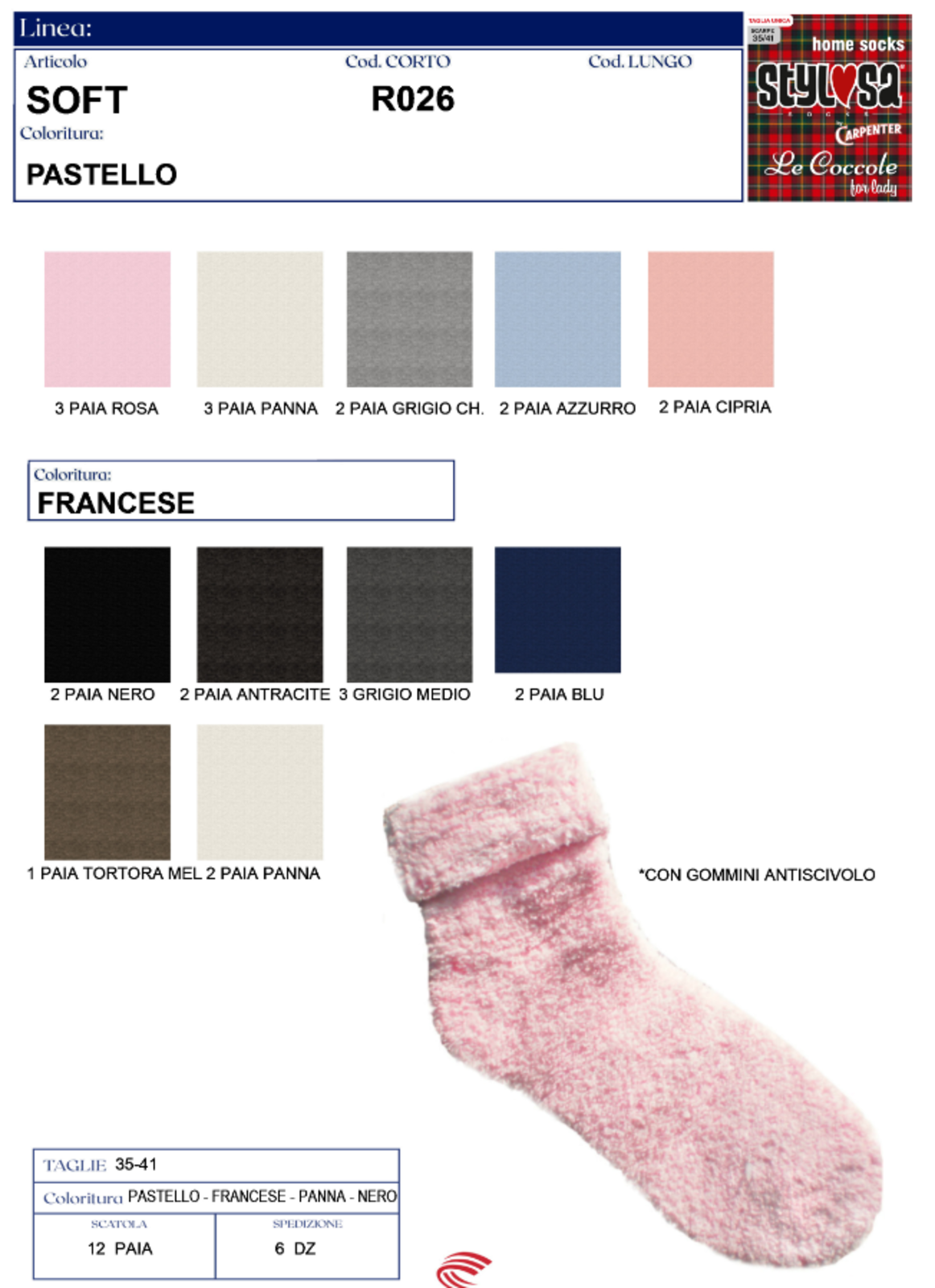 CALZINO DONNA R026 SOFT STYLOSA | Ingrosso CALZE E COLLANT DONNA ...