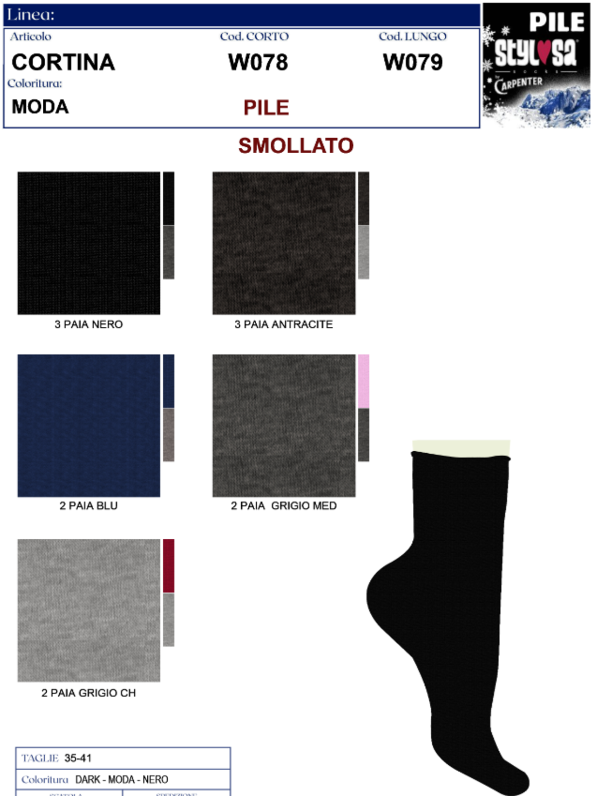 DAMENSOCKEN W078 FLEECE - TELLINI S.r.l. ESHOP